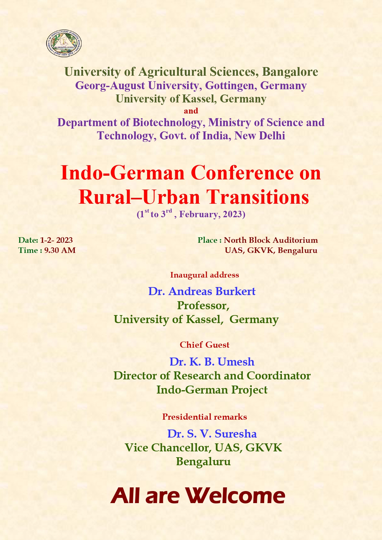 Indo-German Conference on Rural–Urban Transitions. - Agriculture India